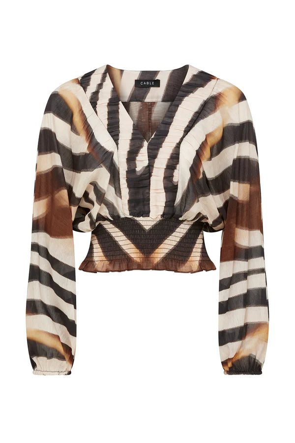 Shop Online | Ellery and Moss | Cable Sasha Blouse Zebra Print