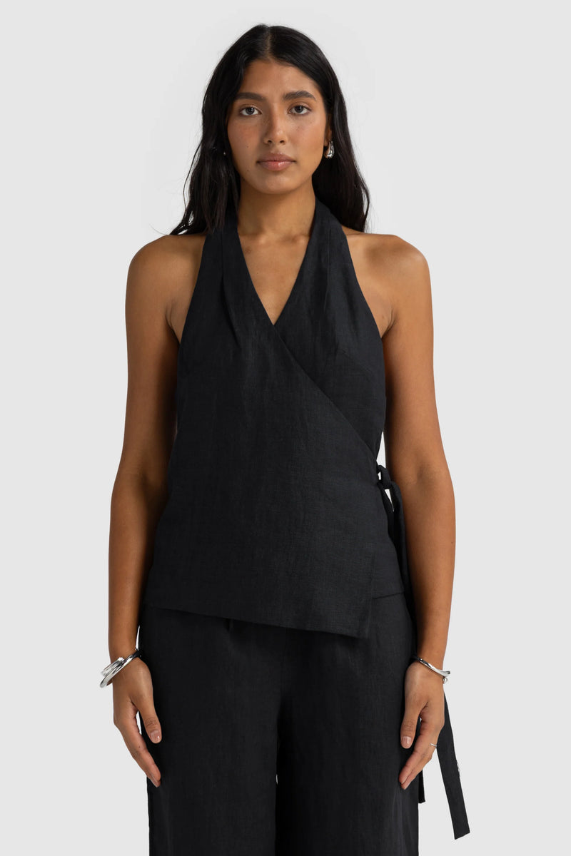 Shop Online | Ellery and Moss | ORTC Elise Linen Wrap Top